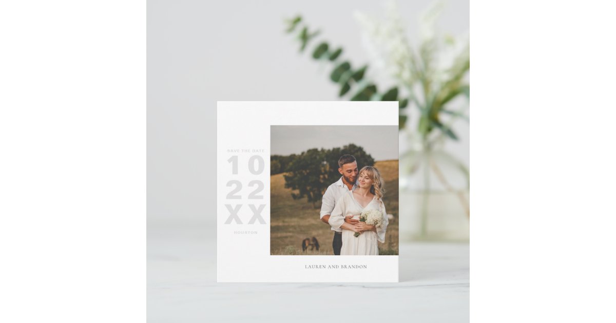 Modern Typography Photo Save the Date | Zazzle