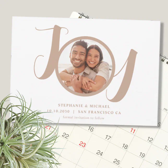 Modern Typography Photo Wedding Save The Date | Zazzle