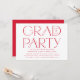 Modern Typography Red Graduation Party Invitation | Zazzle