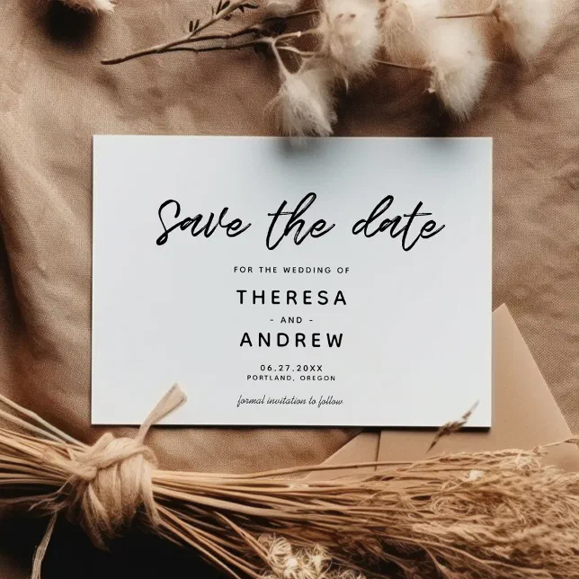 Modern typography save the date | Zazzle