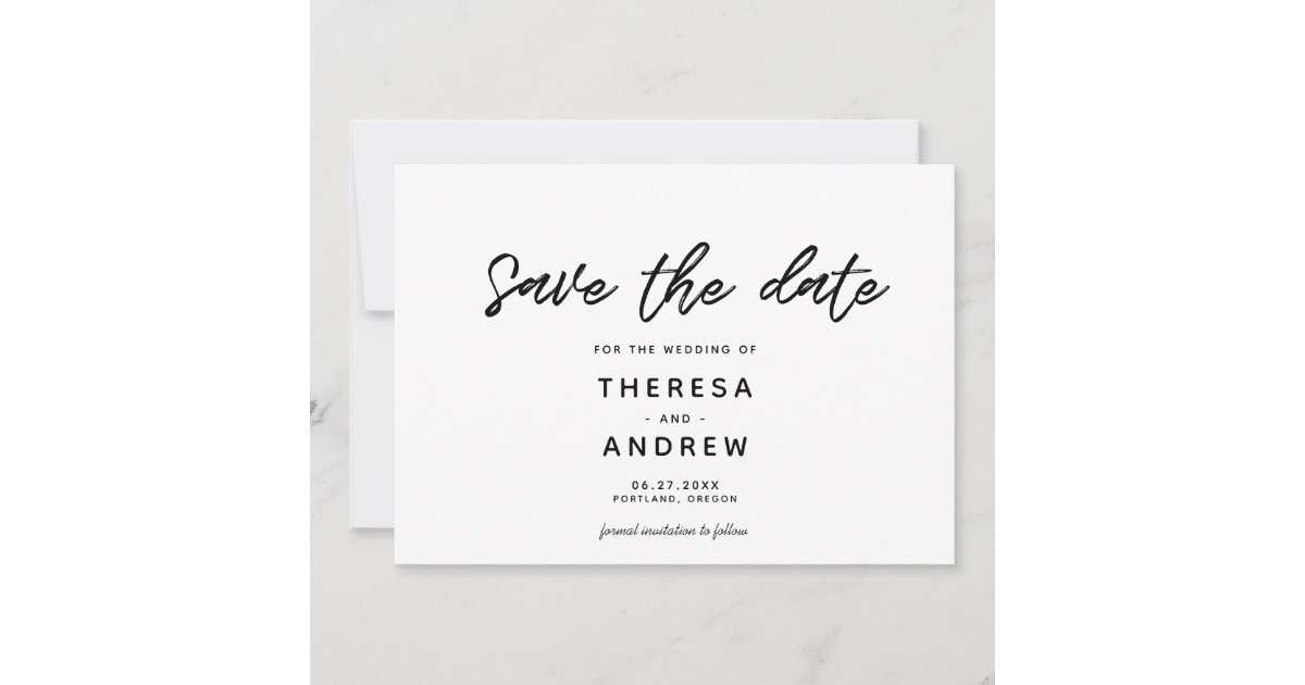Modern typography save the date | Zazzle