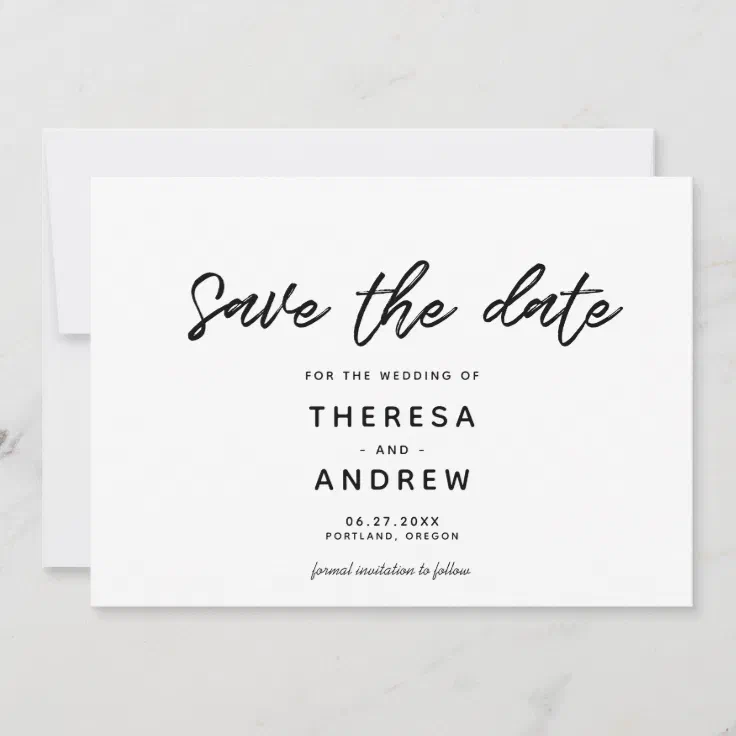 Modern typography save the date | Zazzle
