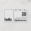 Modern Typography Scannable QR Code Hello Business Card | Zazzle