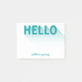 Modern Typography Teal Hello Post-it Notes | Zazzle