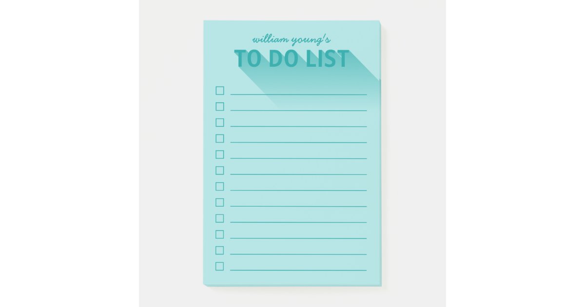Modern Typography Teal To Do List Post-it Notes | Zazzle