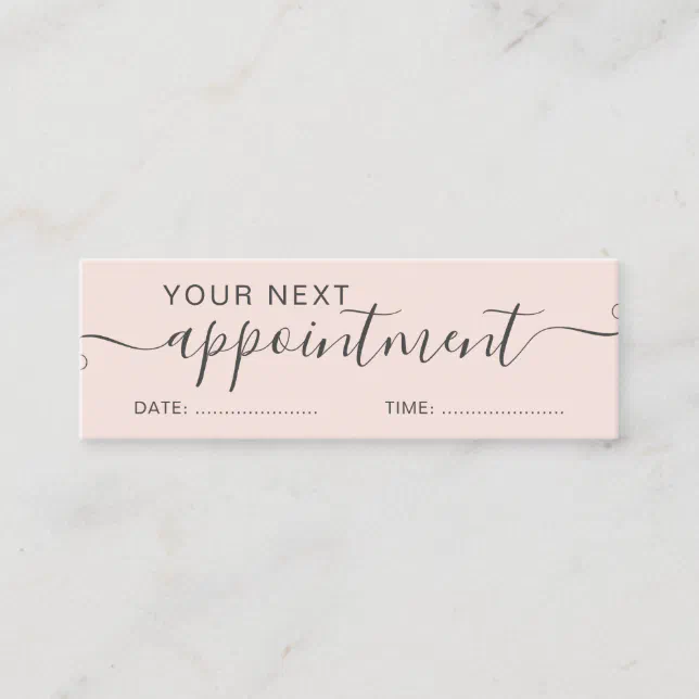 Modern typography trendy blush pink appointment mini business card | Zazzle