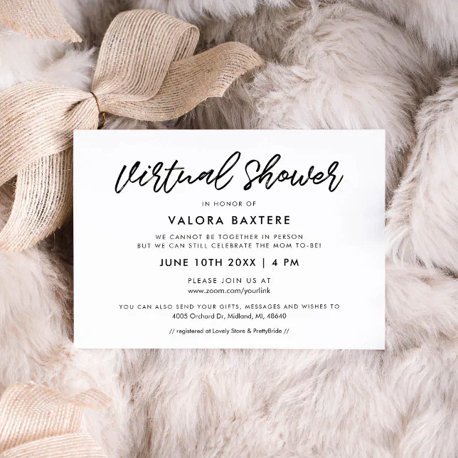 Modern typography Virtual bridal shower Invitation | Zazzle