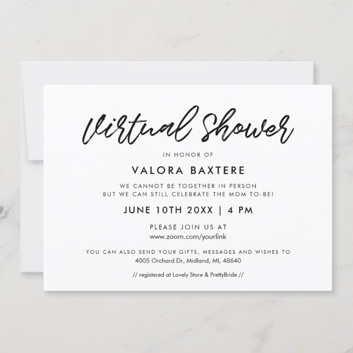 Modern typography Virtual bridal shower Invitation | Zazzle.com
