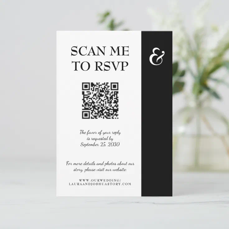 Modern typography wedding QR CODE RSVP Card | Zazzle