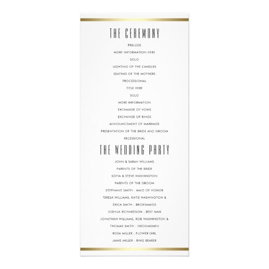Modern Typography | White & Gold Wedding Program | Zazzle.com