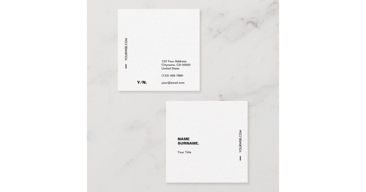 Modern Typography White Square Business Card | Zazzle