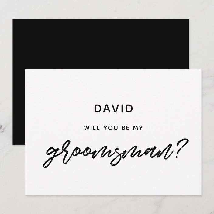 Modern typography will you be my groomsman card | Zazzle.com