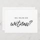 Modern typography Will you be our witness card | Zazzle