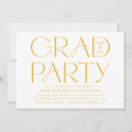 Modern Typography Yellow Graduation Party Invitation | Zazzle