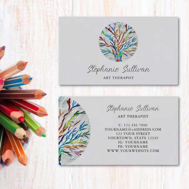 Modern Unique Art Therapist Business Card | Zazzle
