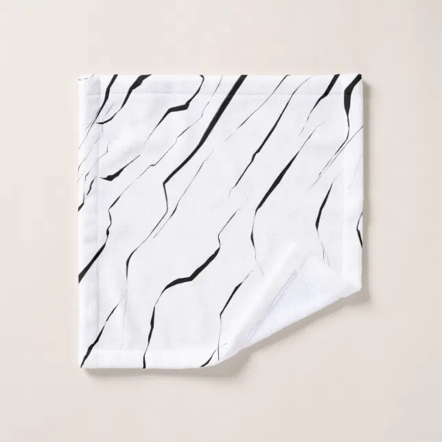 Modern Unique Black White Marble Pattern Wash Cloth | Zazzle