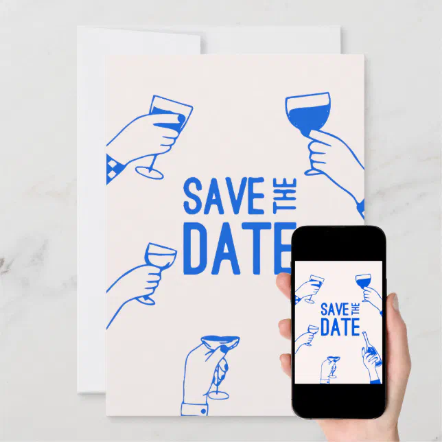 Modern unique bold funky Save the Date Wedding Invitation | Zazzle