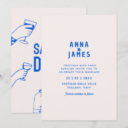 Modern unique bold funky Save the Date Wedding Invitation | Zazzle