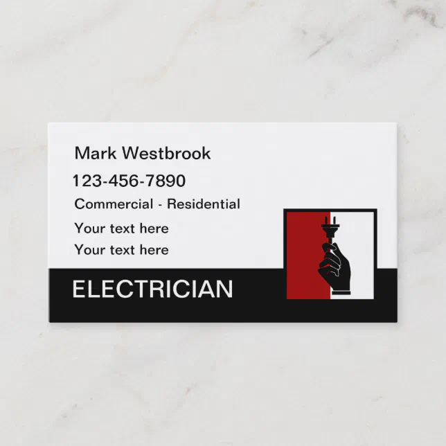 Modern Unique Electrician Theme Business Card | Zazzle