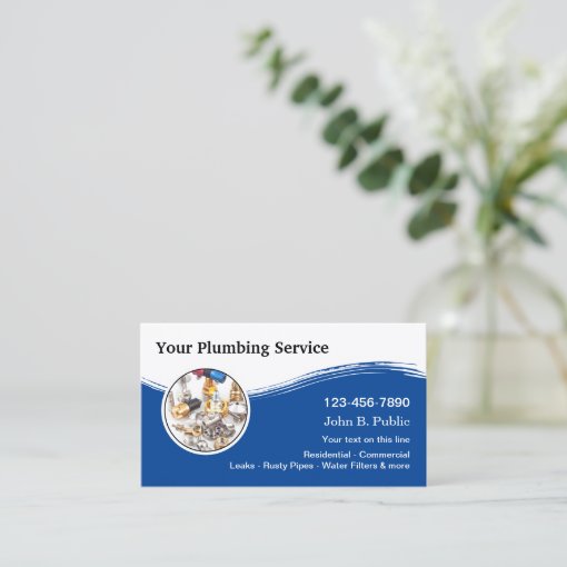 Modern Unique Plumber Service Business Card | Zazzle