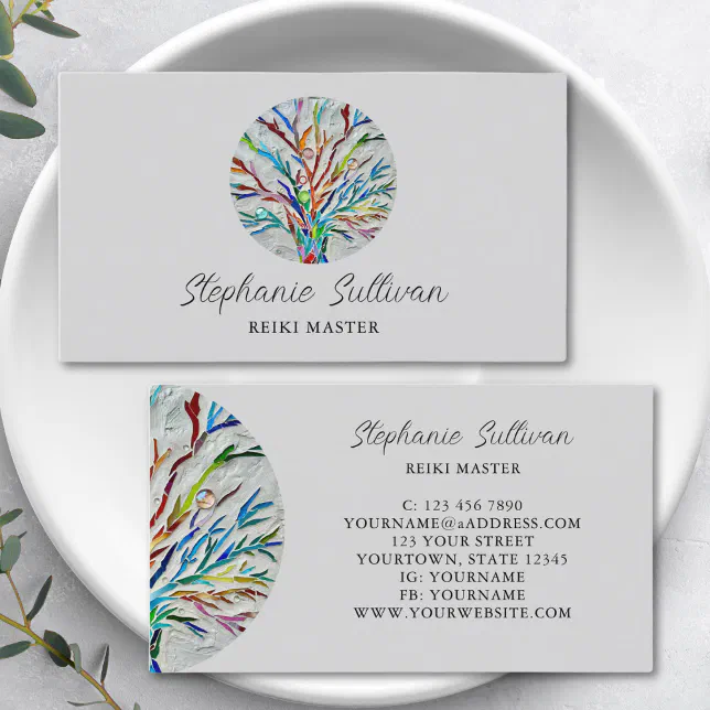 Modern Unique Reiki Master Business Card | Zazzle