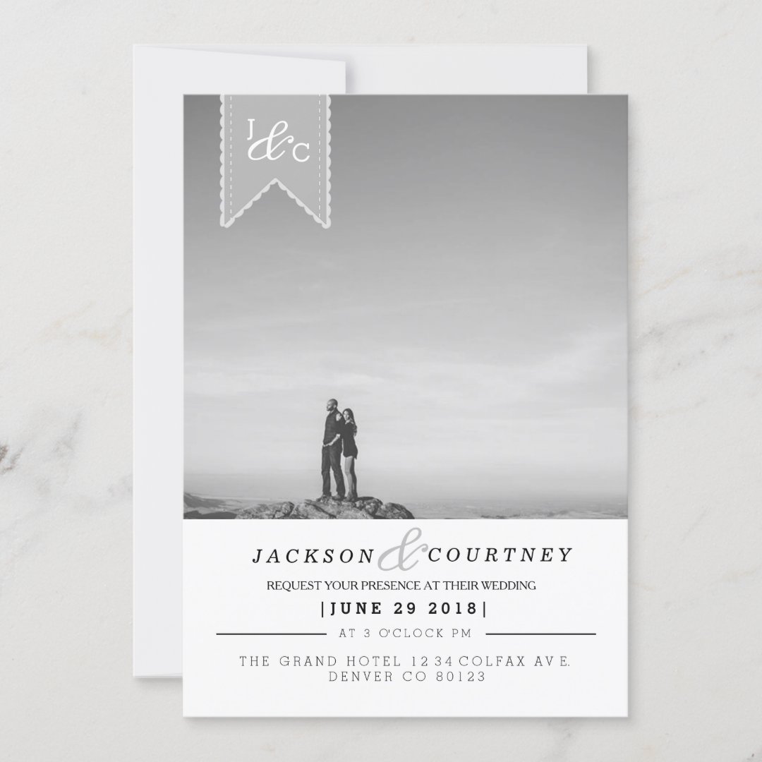 Modern Urban Wedding Invite Photo | Zazzle