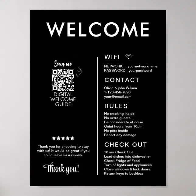 Modern Vacation Rental House Welcome Poster | Zazzle