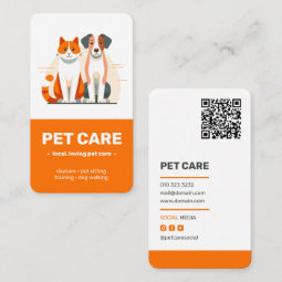 Modern Vector Illustration Pet Care Business Card | Zazzle