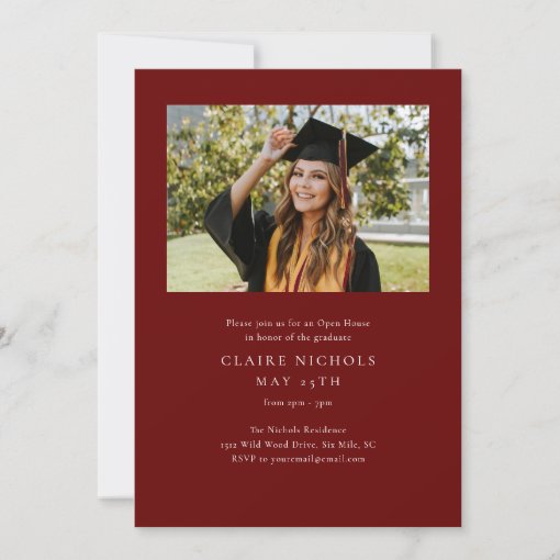 Modern Vertical Photo Graduation Invitation | Zazzle