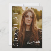 Modern Vertical Photo Graduation Invitation | Zazzle