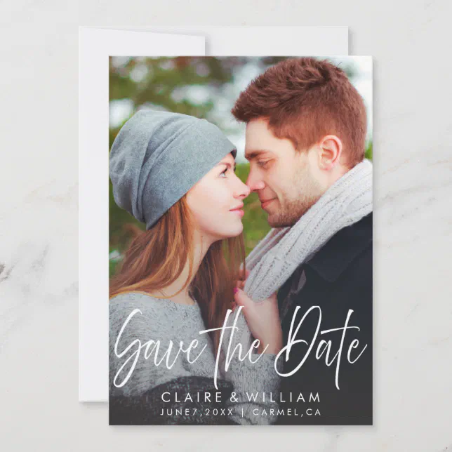 Modern Vertical Photo Wedding Save the Date | Zazzle