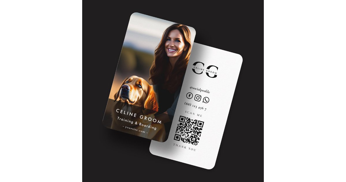 Modern Veterinary Pet Groom Care Veterinarian Qr Business Card | Zazzle