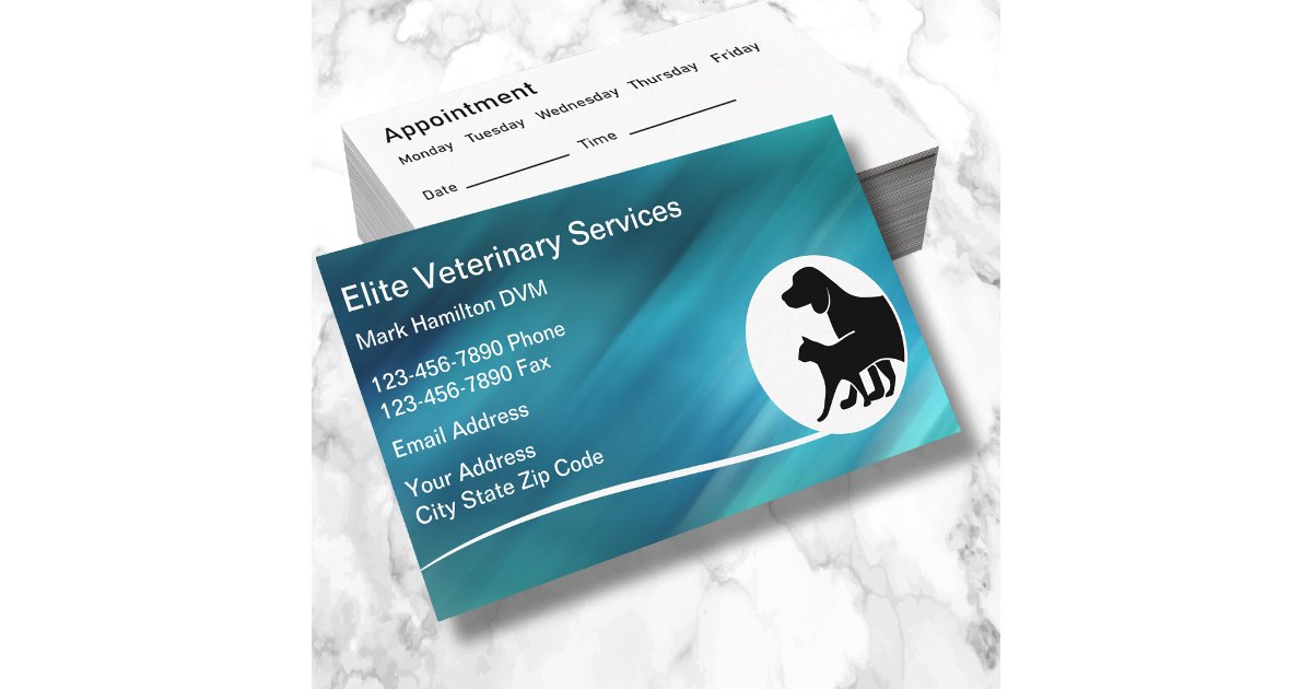 Modern Veterinary Services Business Cards | Zazzle