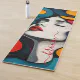 Modern Vibrant Retro Face Monogram Yoga Mat | Zazzle