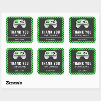 Modern Video Game Birthday Party Favor Sticker | Zazzle