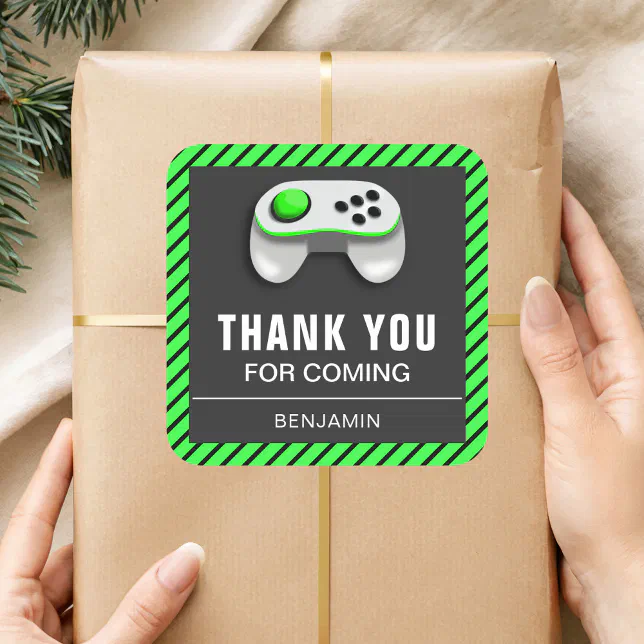 Modern Video Game Birthday Party Favor Sticker | Zazzle