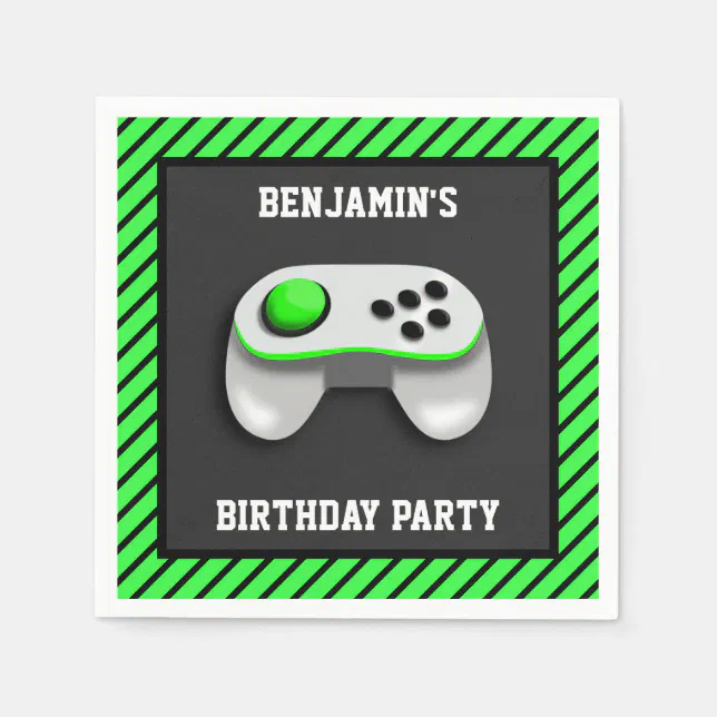 Modern Video Game Birthday Party Paper Napkins | Zazzle