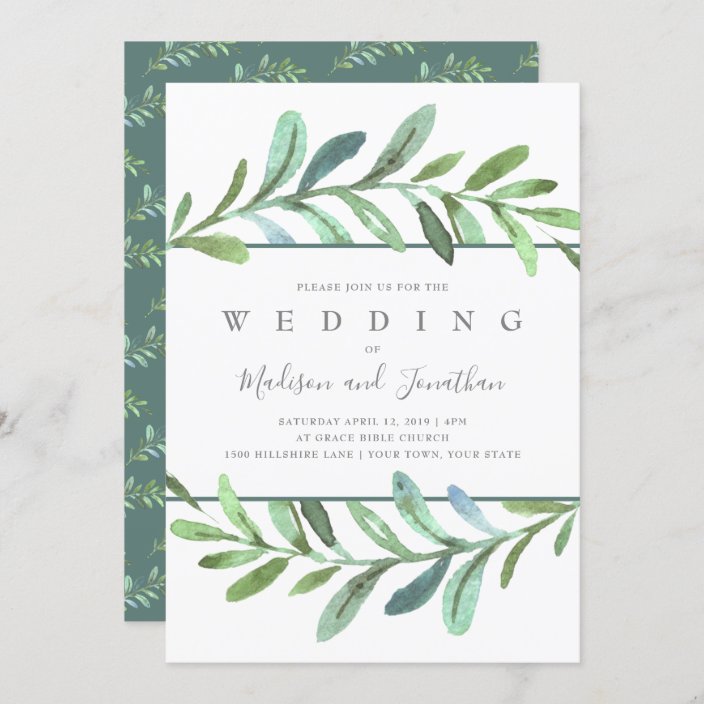 Modern Vines Botanical Wedding Invitation | Zazzle.com