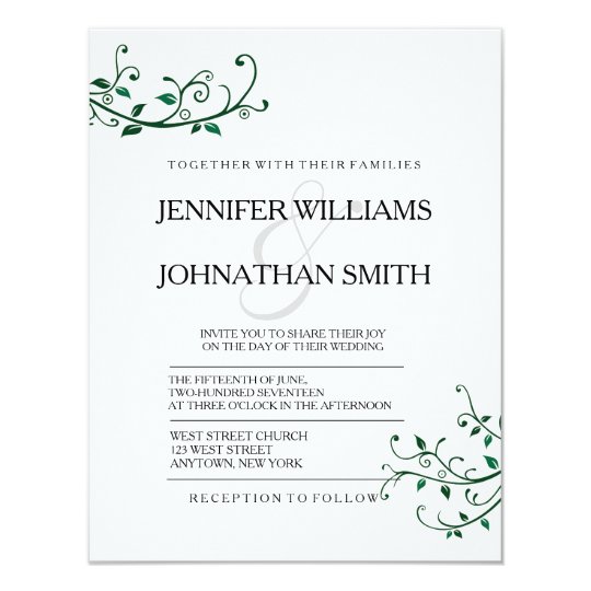 Modern Vines Wedding Invitations | Zazzle.com