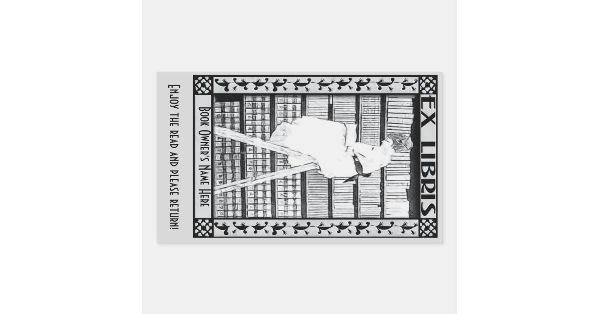 Modern Vintage Bookplate v3 PERSONALIZED | Zazzle
