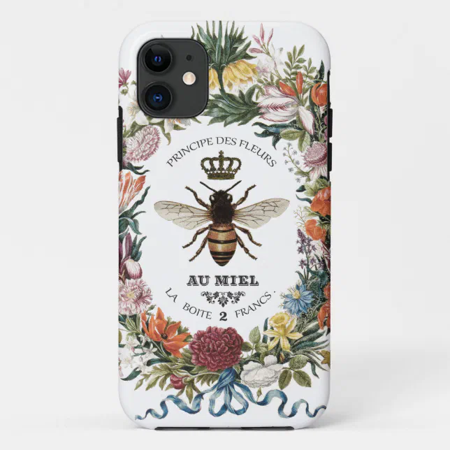 MODERN VINTAGE BOTANICAL QUEEN BEE Case-Mate iPhone CASE | Zazzle