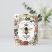MODERN VINTAGE BOTANICAL QUEEN BEE POSTCARD | Zazzle
