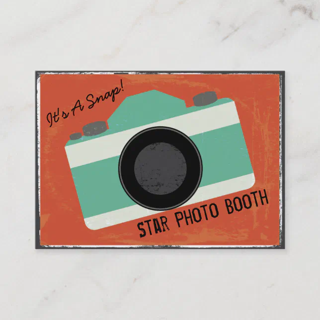 Modern Vintage Camera Photo Booth Photography Business Card | Zazzle