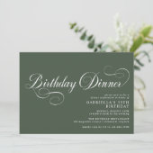 Modern Vintage | Forest Green Moss Birthday Dinner Invitation | Zazzle