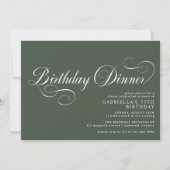 Modern Vintage | Forest Green Moss Birthday Dinner Invitation | Zazzle