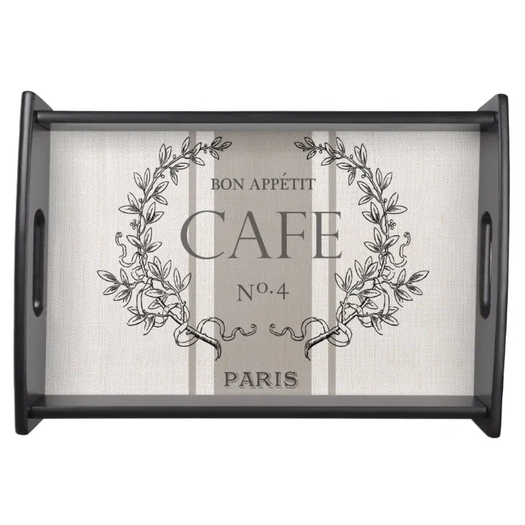 modern vintage french cafe serving tray | Zazzle