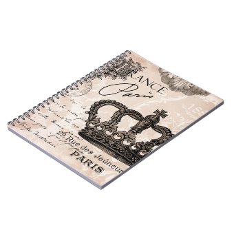 modern vintage french crown notebook | Zazzle