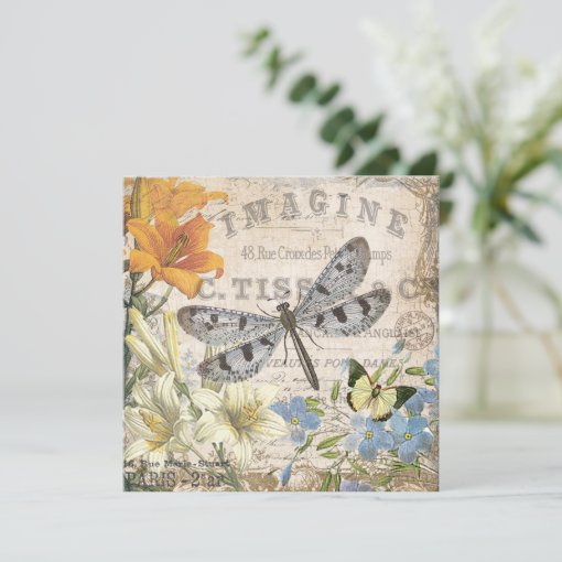 modern vintage french dragonfly | Zazzle