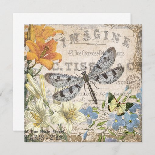 modern vintage french dragonfly | Zazzle