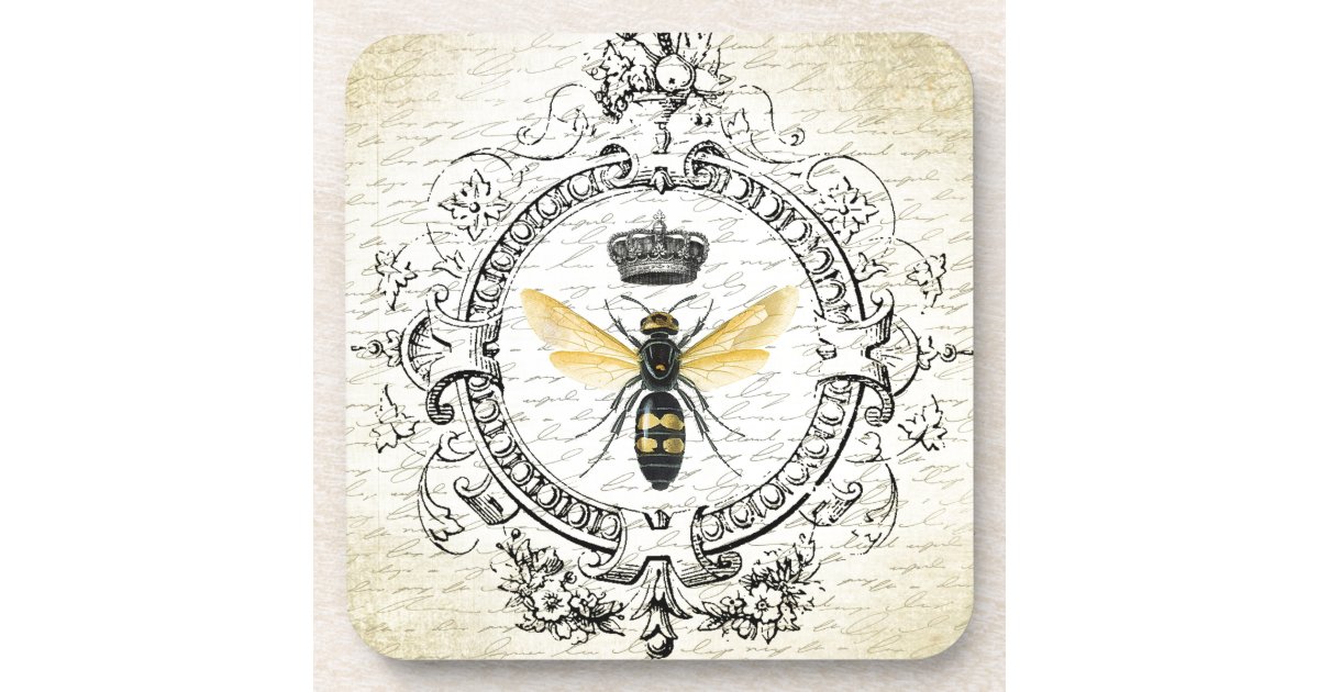 MODERN VINTAGE french queen bee Coaster | Zazzle